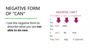 Can and could for past abilities explanationx | PPT