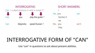 Can and could for past abilities explanationx | PPT