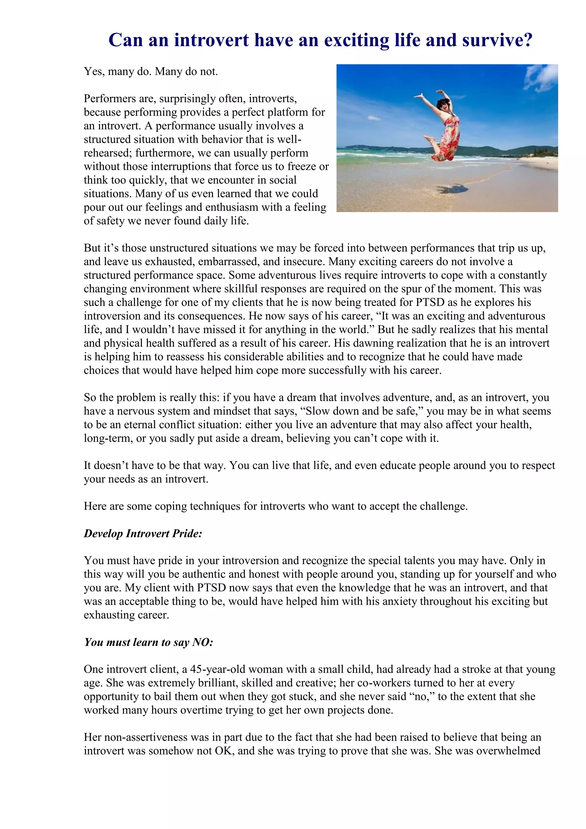 Can an introvert have an exciting life and survive | PDF