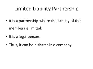 Can a partnership be a shareholder in a company | PPTX