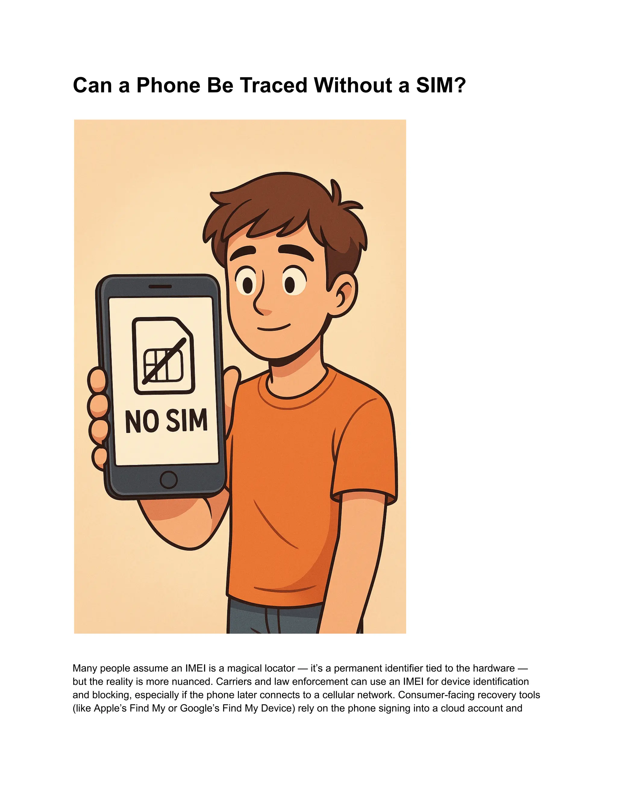 Can a Phone Be Traced Without a SIM pdf | PDF