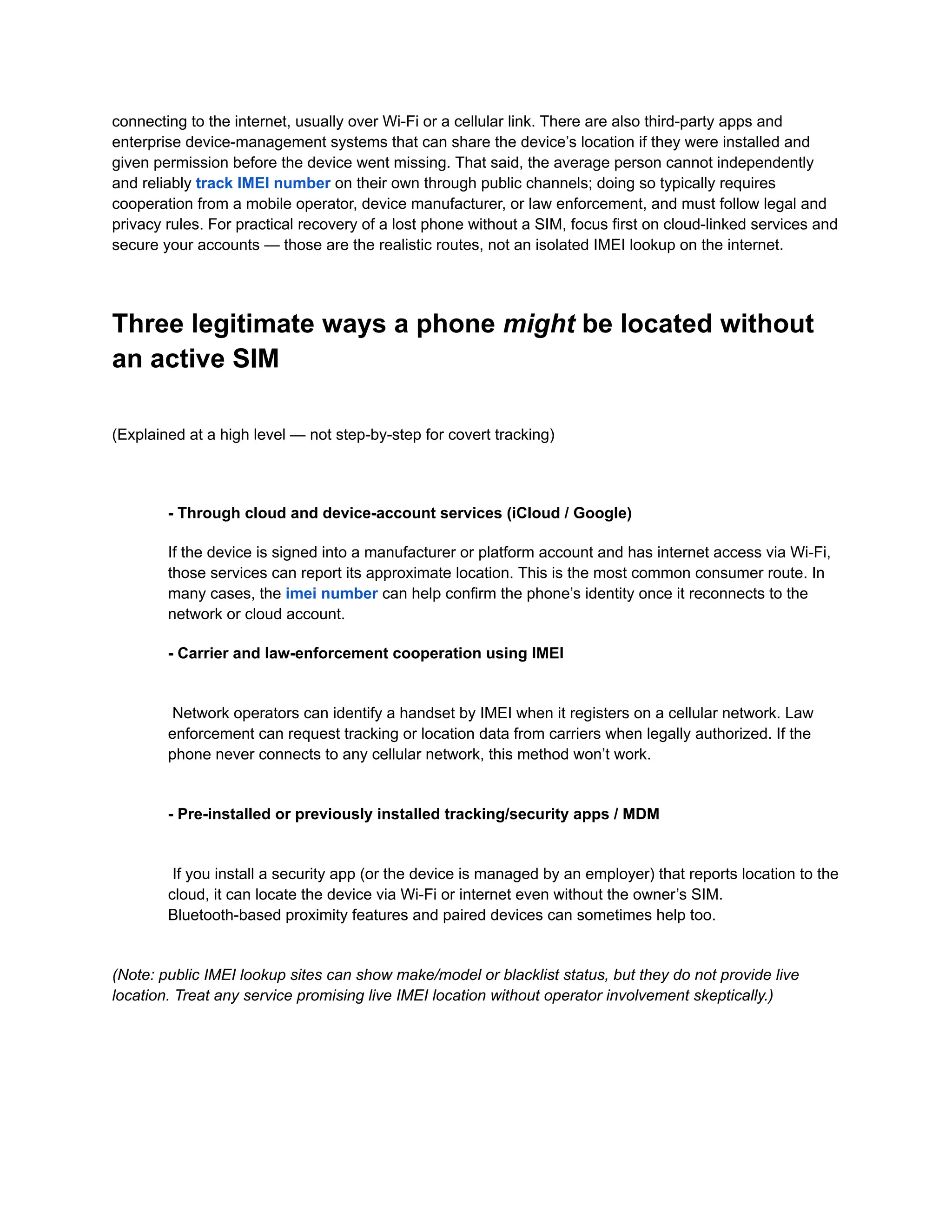 Can a Phone Be Traced Without a SIM pdf | PDF