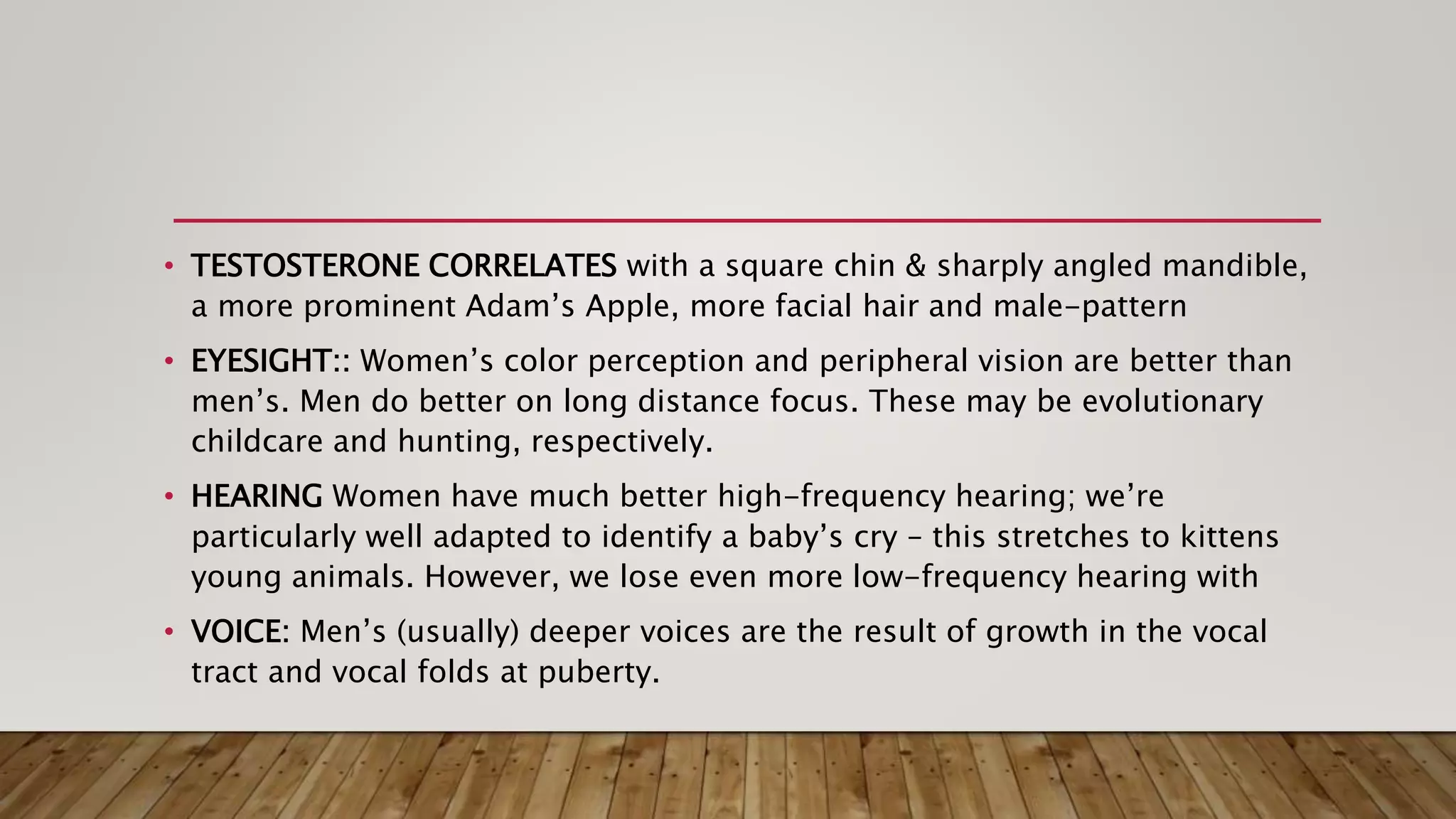 C) anatomical and physiological differences in male and female | PPTX