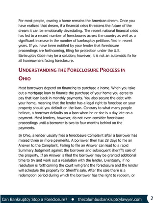 Bankruptcy and Foreclosure | PDF