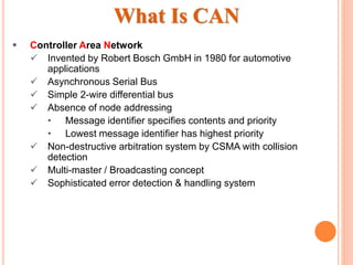 Control Area Network (CAN) based accident avoidance system | PPT