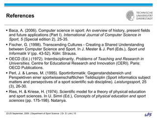 Computer Science, Sport Science and Interdisciplinarity | PPT