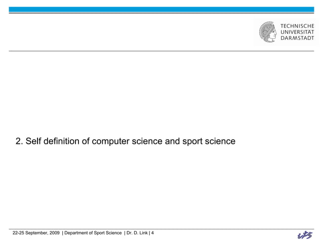 Computer Science, Sport Science and Interdisciplinarity | PPT