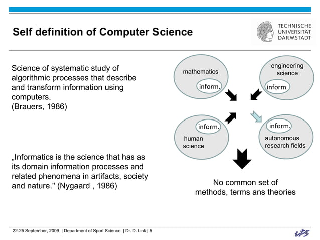 Computer Science, Sport Science and Interdisciplinarity | PPT