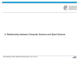 Computer Science, Sport Science and Interdisciplinarity | PPT