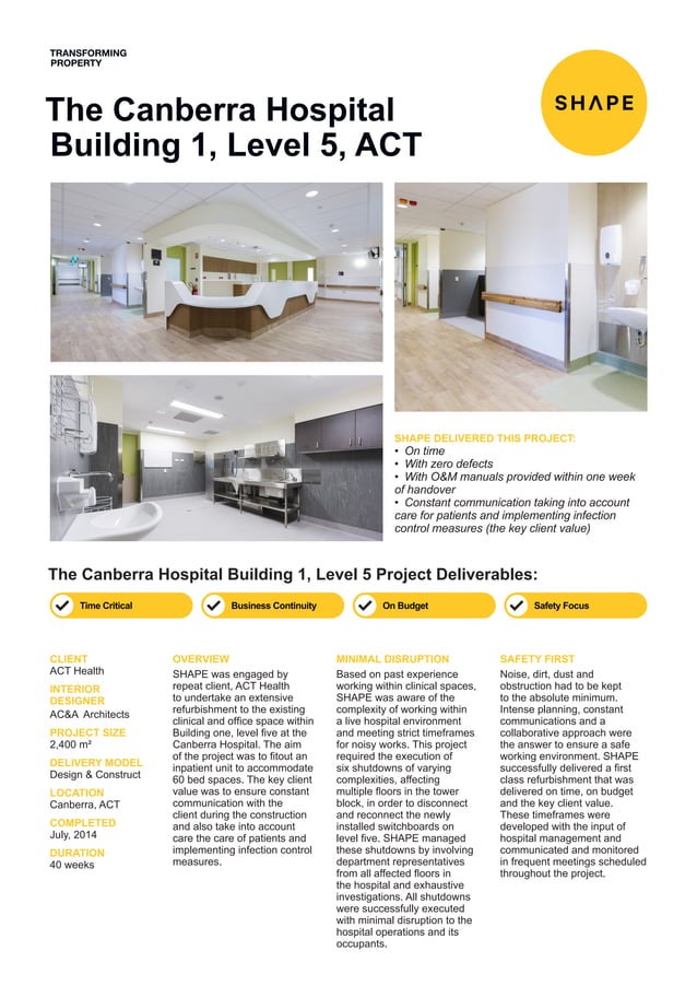 The Canberra Hospital Building 1, Level 5 | PDF