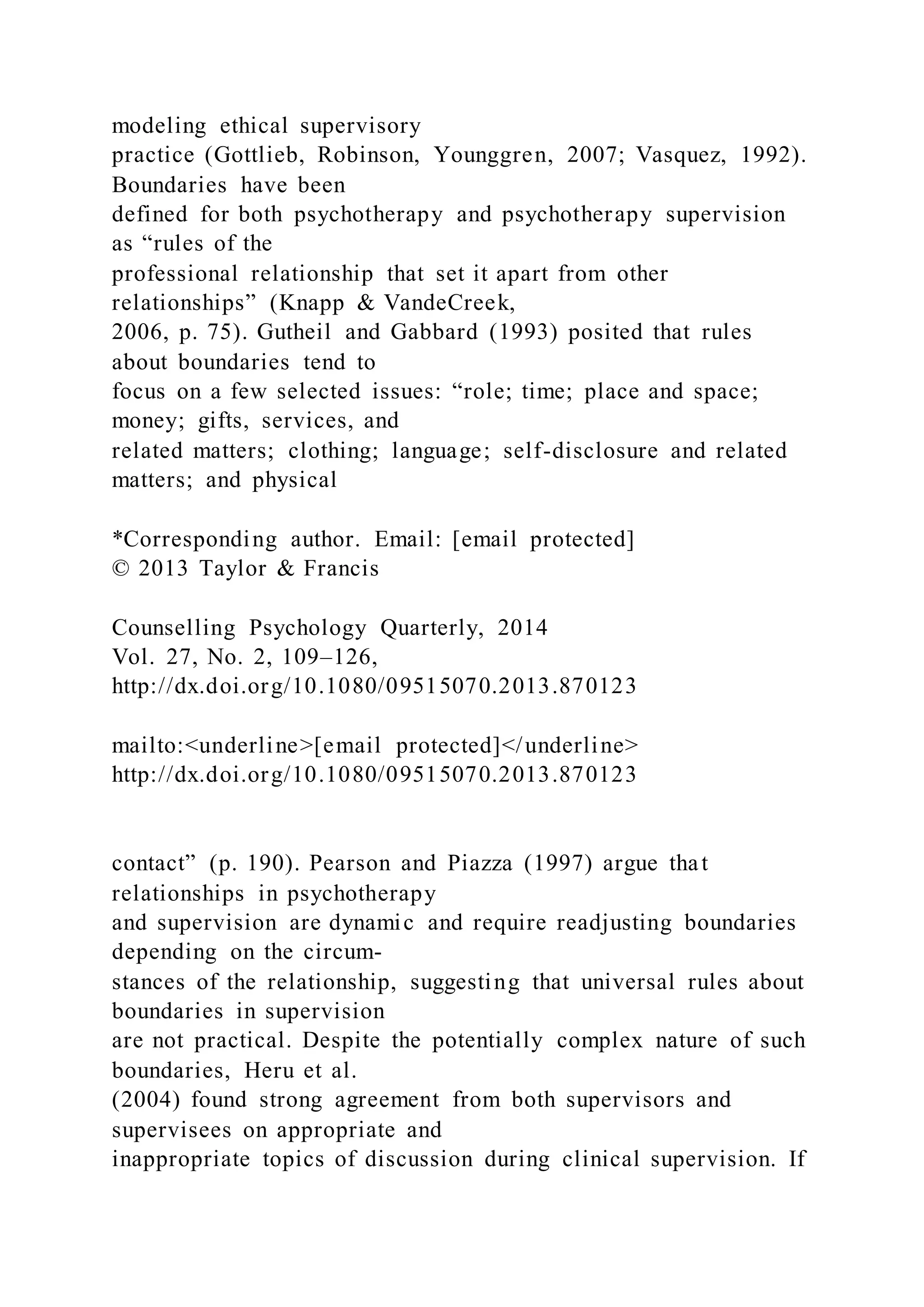 Can boundary crossings in clinical supervision be beneficial | DOCX ...