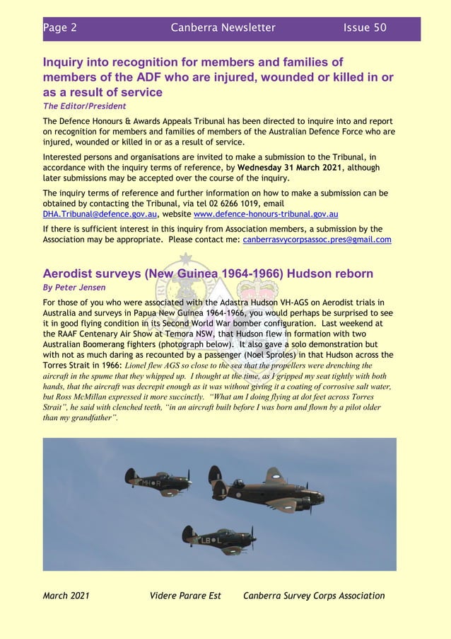 Canberra Survey Corps Assoc newsletter 50 | PDF