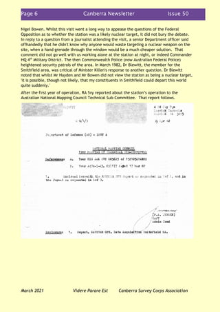 Canberra Survey Corps Assoc newsletter 50 | PDF