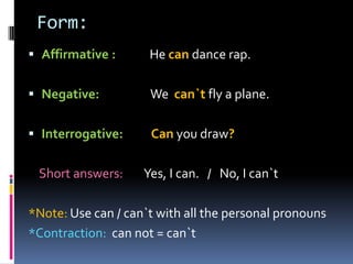 Can – can`t | PPTX