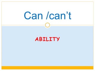 CAN / CAN´T | PPTX