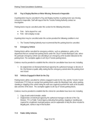 City of Toronto-Parking Ticket Rules & Regulations | PDF