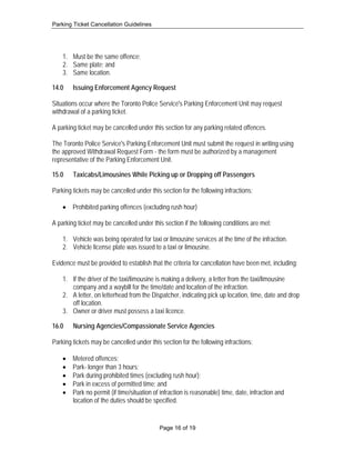 City of Toronto-Parking Ticket Rules & Regulations | PDF