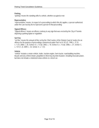 City of Toronto-Parking Ticket Rules & Regulations | PDF