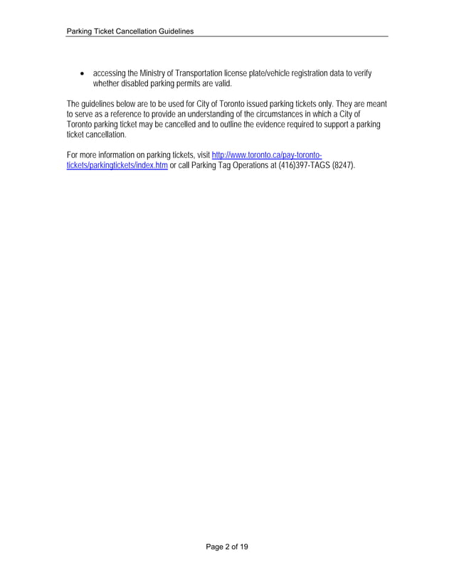 City of Toronto-Parking Ticket Rules & Regulations | PDF | Auto Type ...