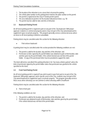 City of Toronto-Parking Ticket Rules & Regulations | PDF
