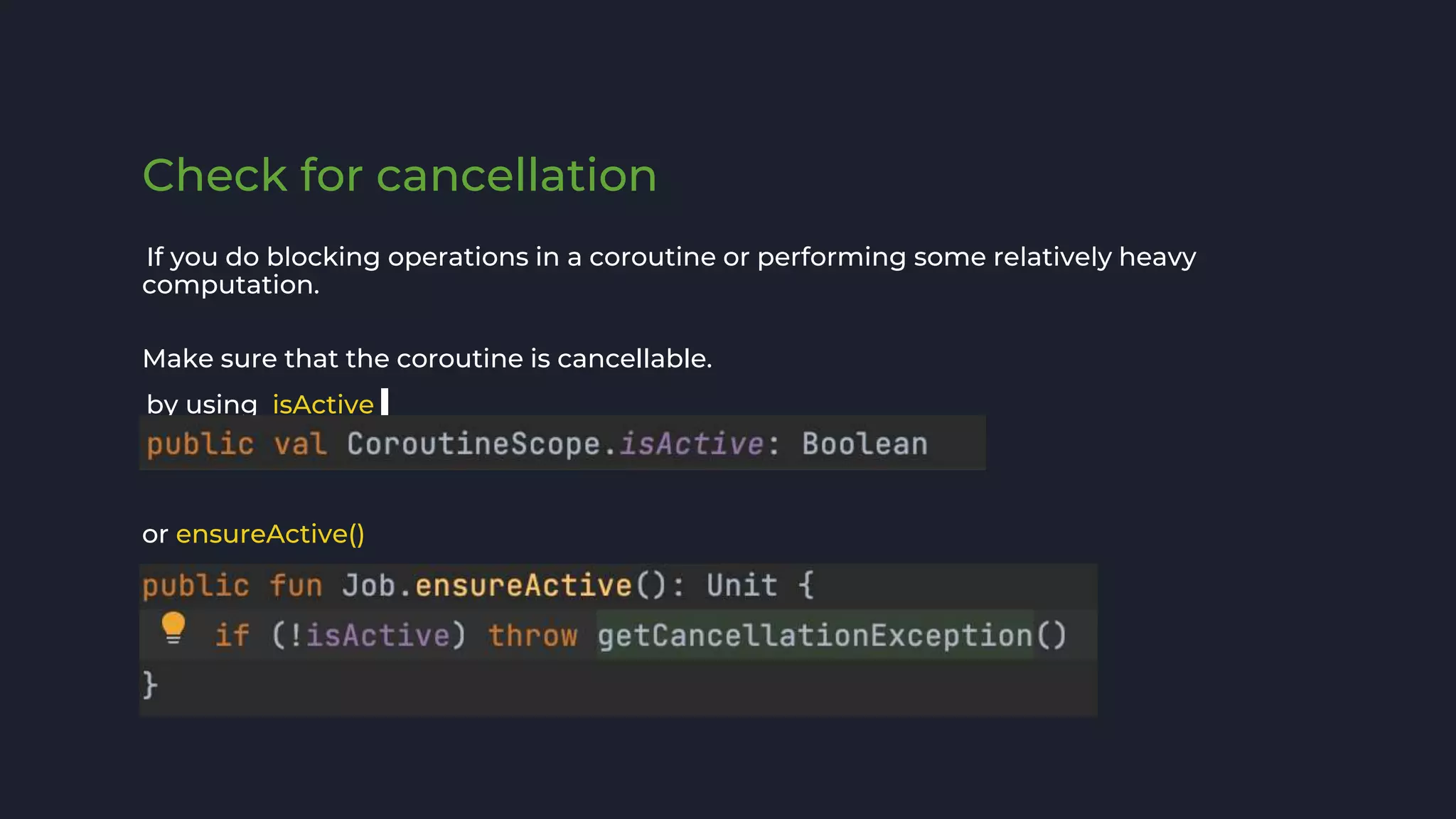 Cancellation in coroutines | PPTX