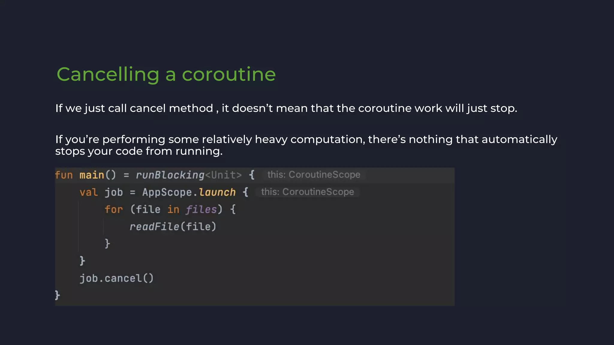 Cancellation in coroutines | PPTX