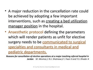 Cancellation of surgical case | PPT
