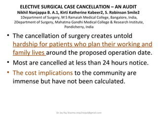 Cancellation of surgical case | PPT