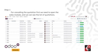 Cancel Quotation from List View in Odoo 17 | PPTX