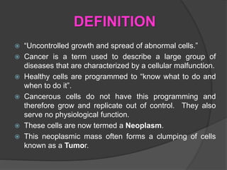 Cancer - Dr.Rahul Shrivastava | PPTX