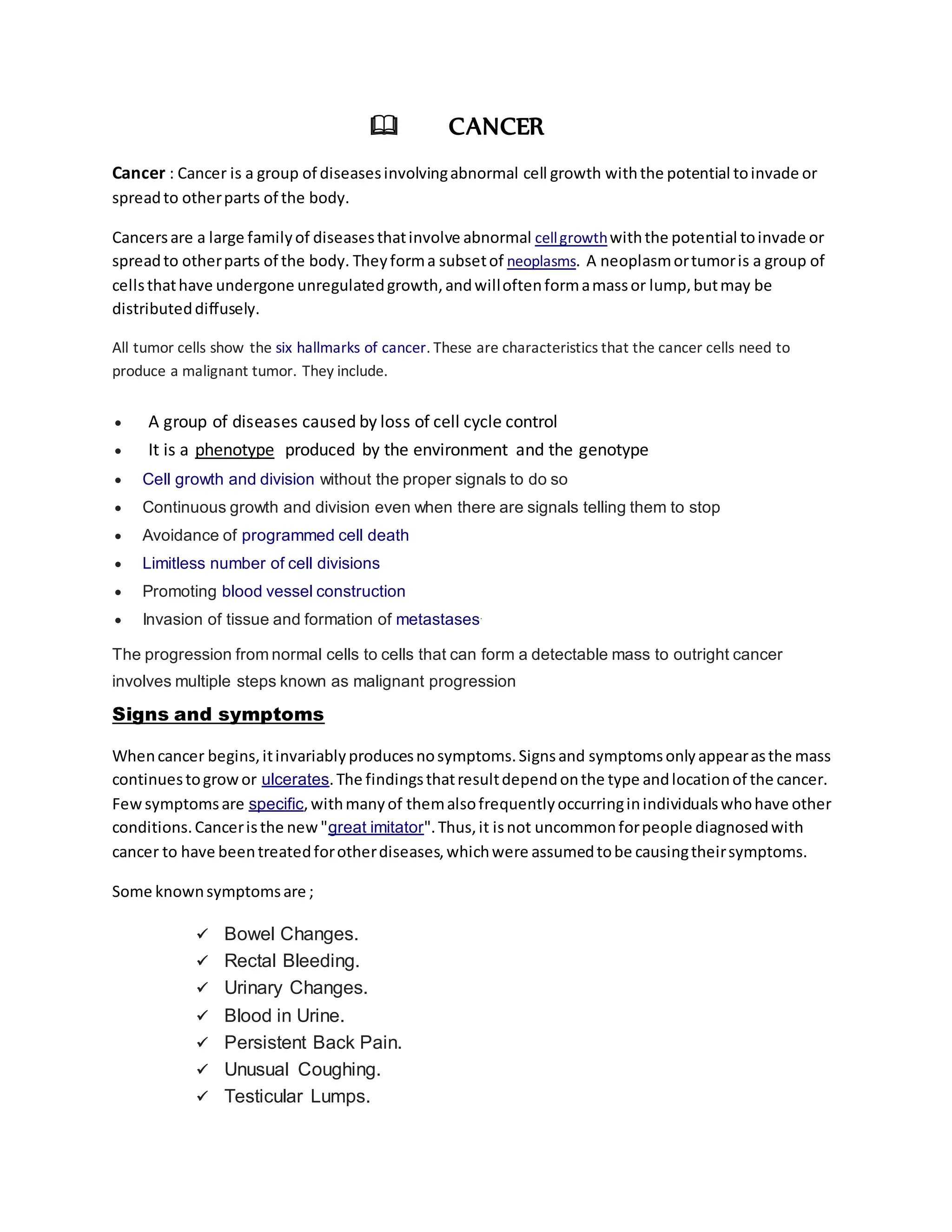 types of Cancer | DOCX