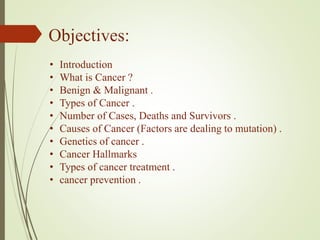 Introduction to Cancer " part one " | PPT