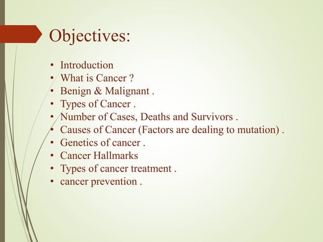 Introduction to Cancer " part one " | PPT