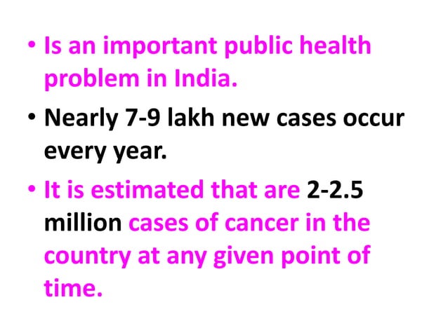CANCER CONTROL PROGRAMME-INDIA | PPTX