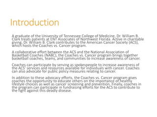 American Cancer Society - Coaches vs. Cancer Program | PPTX