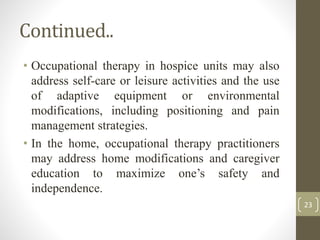 Cancer and role of occupational therapist in cancer | PPTX