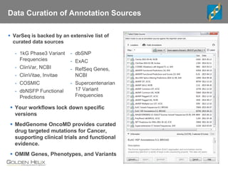 Cancer Workflows in VarSeq | PPTX | Databases | Computer Software and ...