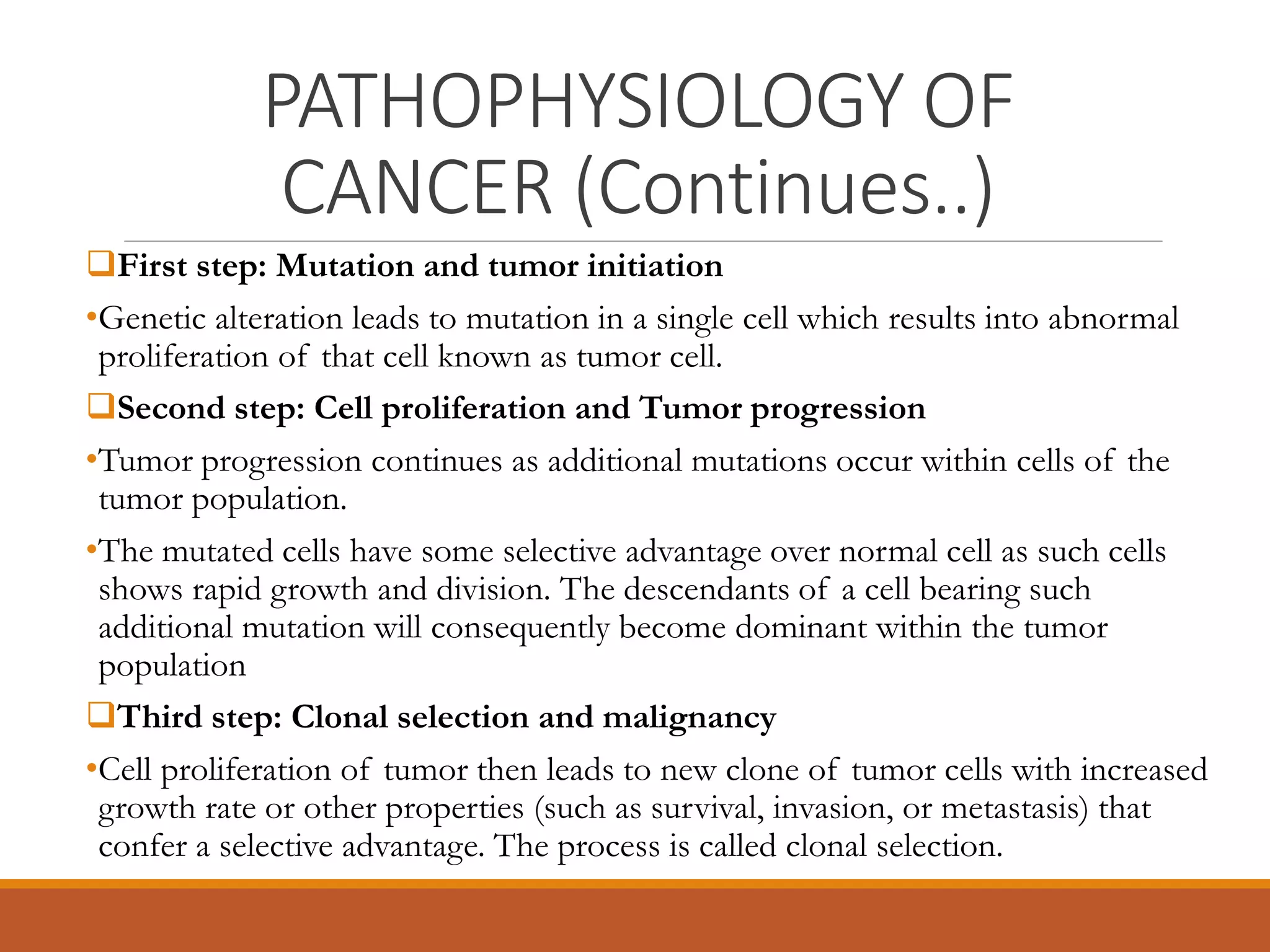 Cancer, Etiology, Classification and Pathophysiology | PPTX