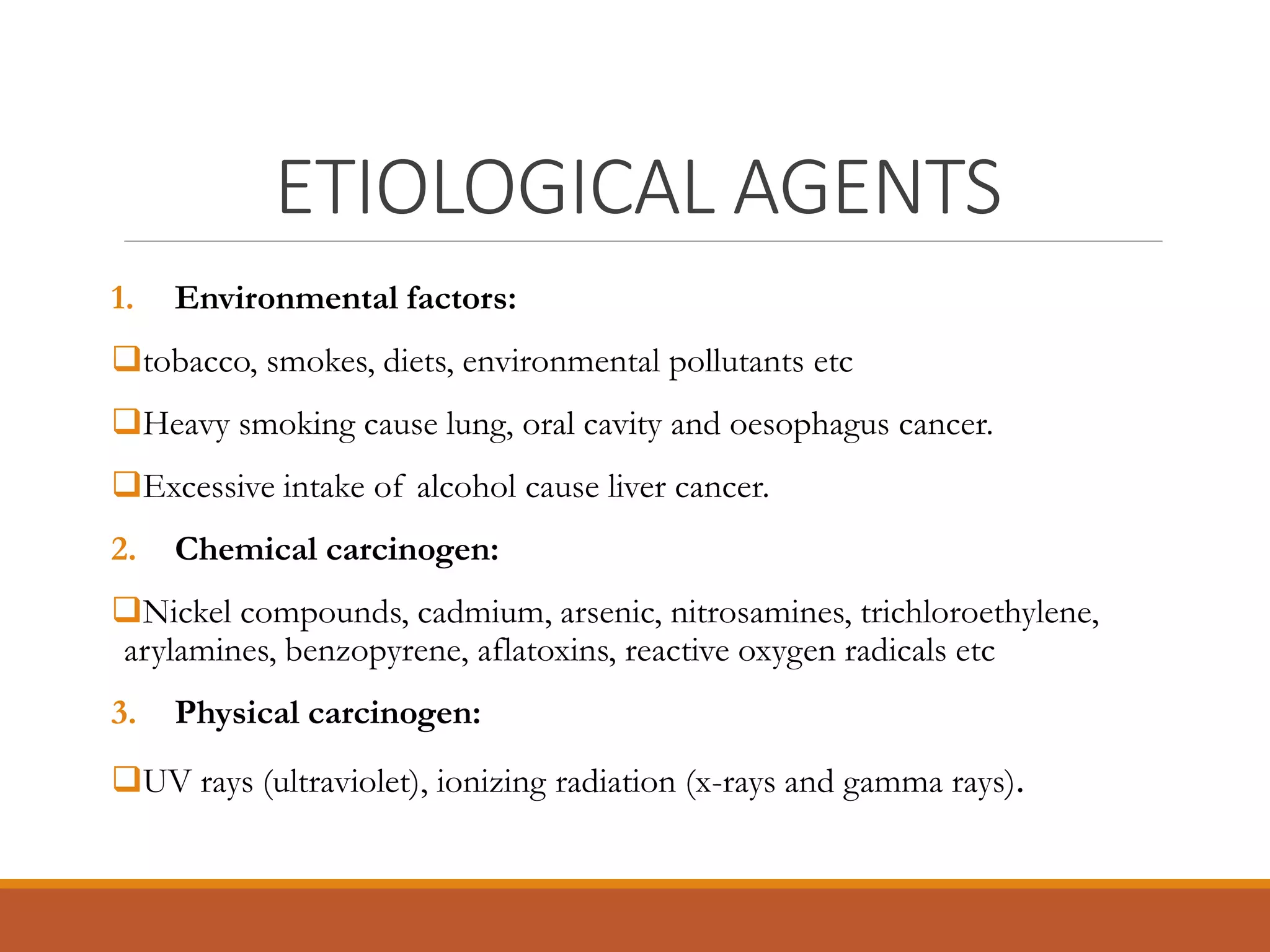 Cancer, Etiology, Classification and Pathophysiology | PPTX