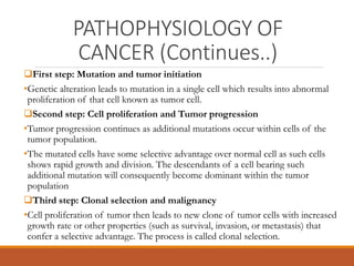 Cancer, Etiology, Classification and Pathophysiology | PPTX