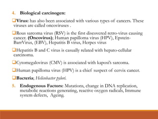 Cancer, Etiology, Classification and Pathophysiology | PPTX