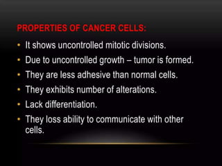 Cancer introduction Types and spread treatment | PPT