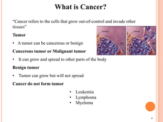 Cancer Def, Causes, Complications and more | PDF