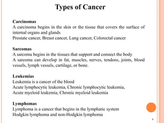 Cancer Def, Causes, Complications and more | PDF
