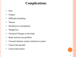 Cancer Def, Causes, Complications and more | PDF