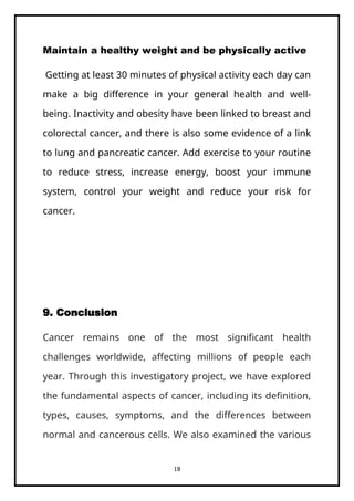 Class 12 biology project on the topic cancer | DOCX
