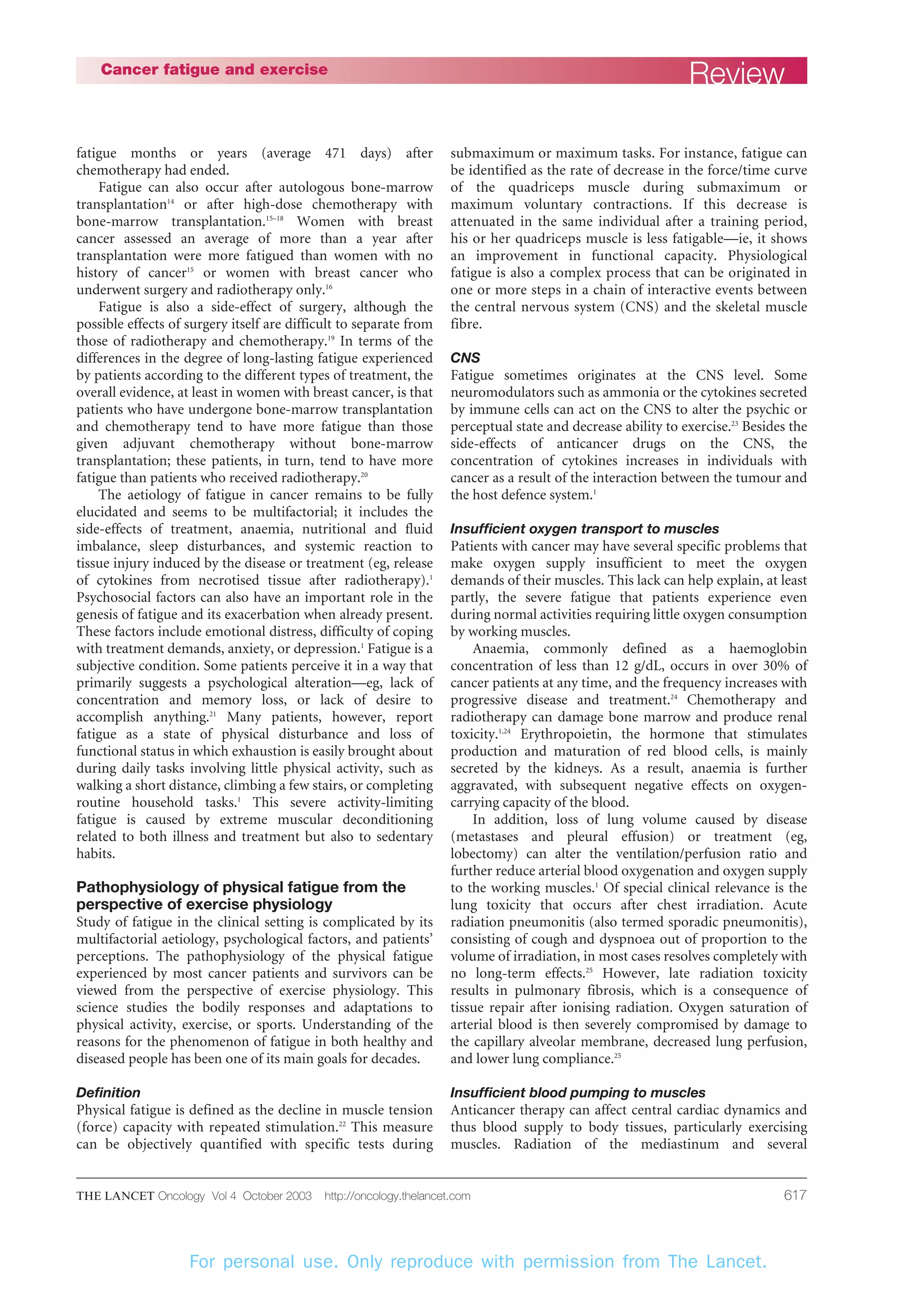 Cancer related fatigue | PDF