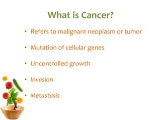 Cancer & Antioxidants role in prevention | PPT