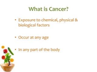 Cancer & Antioxidants role in prevention | PPT