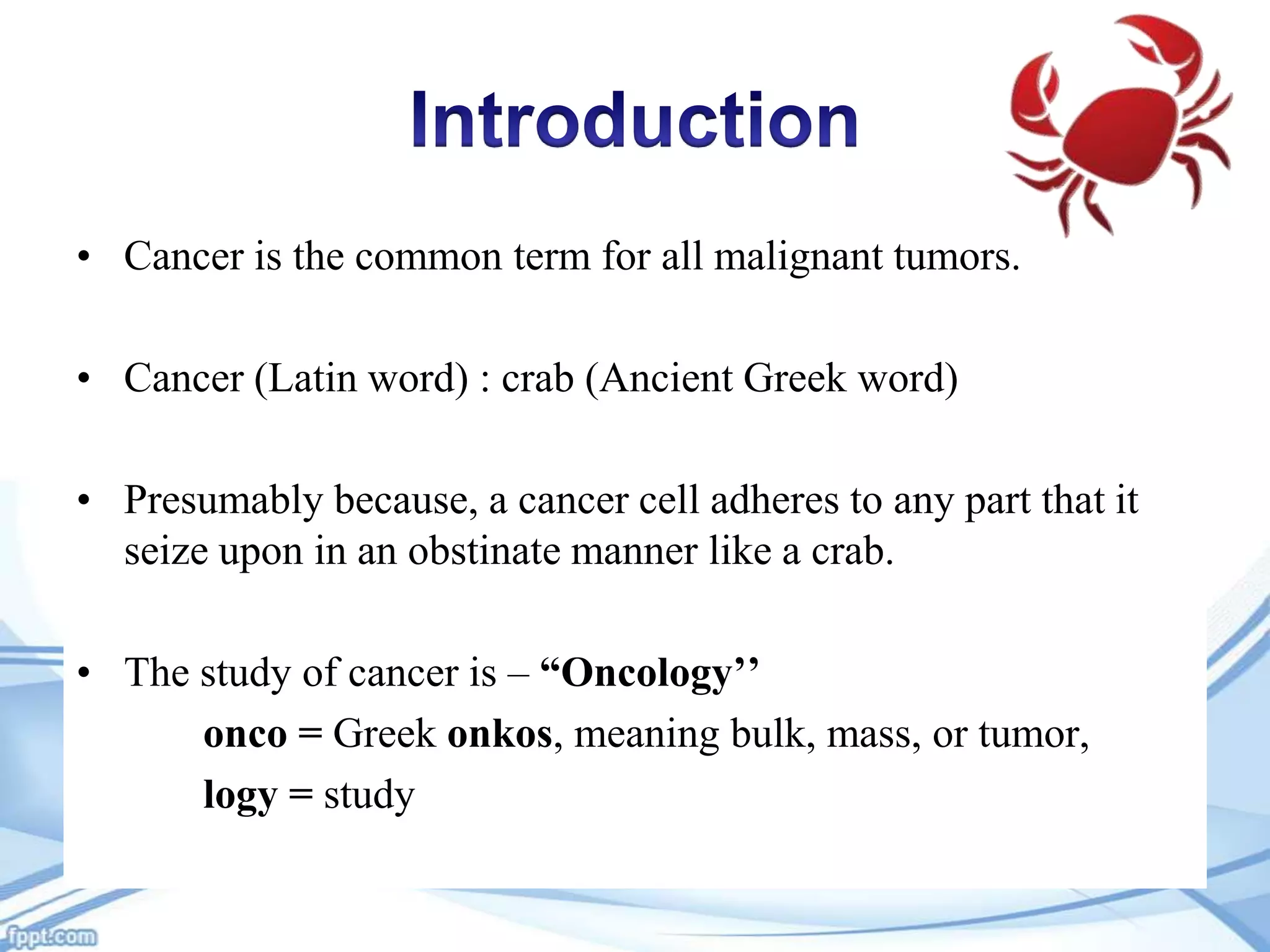 Cancer of head & neck - basics | PPTX